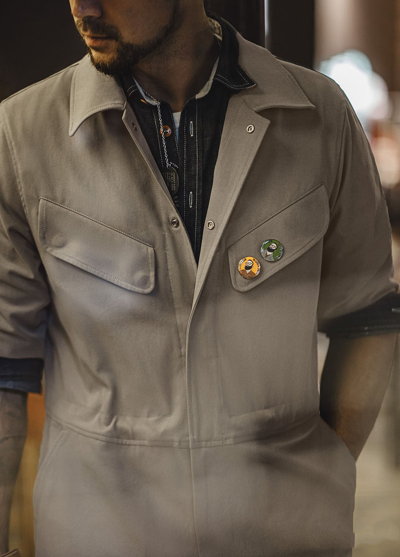 American Workwear Retro Four-Way Elastic Multi-Pocket Men's Jumpsuit ...