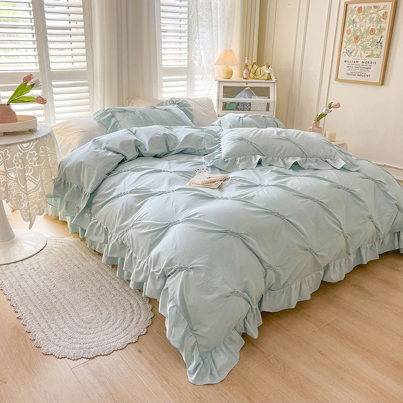 Nordic Light Luxury Princess Pure Cotton Celebrity Four-Piece Bed Set ...
