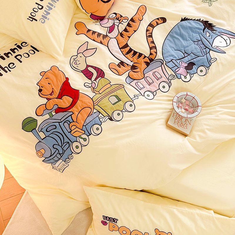 Winnie The Pooh Park Pure Washed Cotton Four-Piece Bed Set | Harmony Gallery