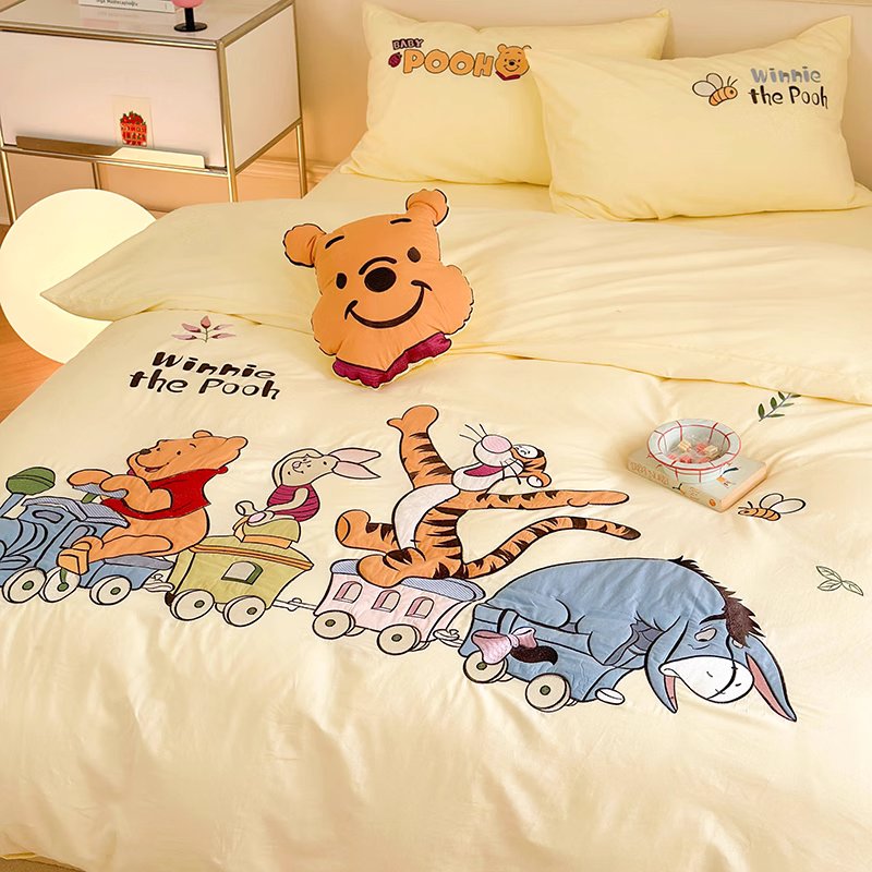 Winnie The Pooh Park Pure Washed Cotton Four-Piece Bed Set | Harmony Gallery