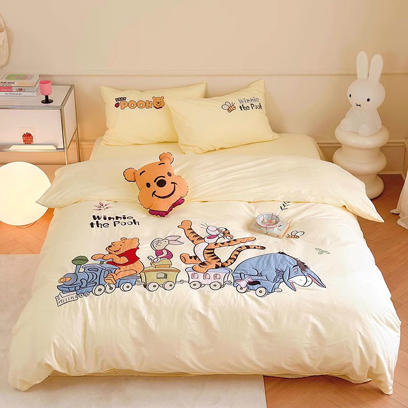 Winnie The Pooh Park Pure Washed Cotton Four-Piece Bed Set | Harmony Gallery
