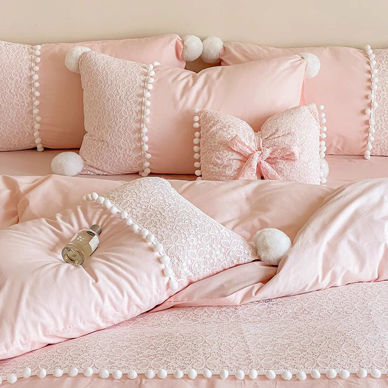 French Princess Pure Cotton Quilt Lace Four-Piece Bed Set