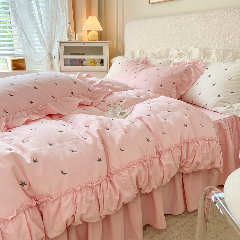 Star & Moon Washed Cotton Four-Piece Bed Set | Harmony Gallery