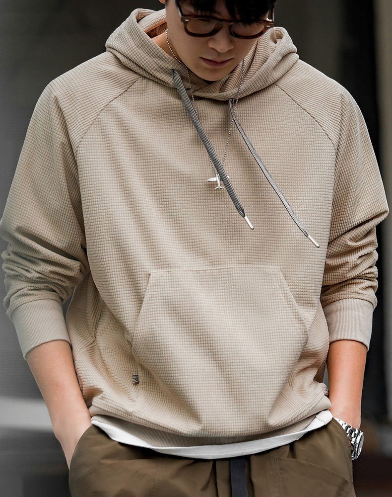 American Corn Grain Embroidery Hooded Velvet Pullover Men's Sweater ...