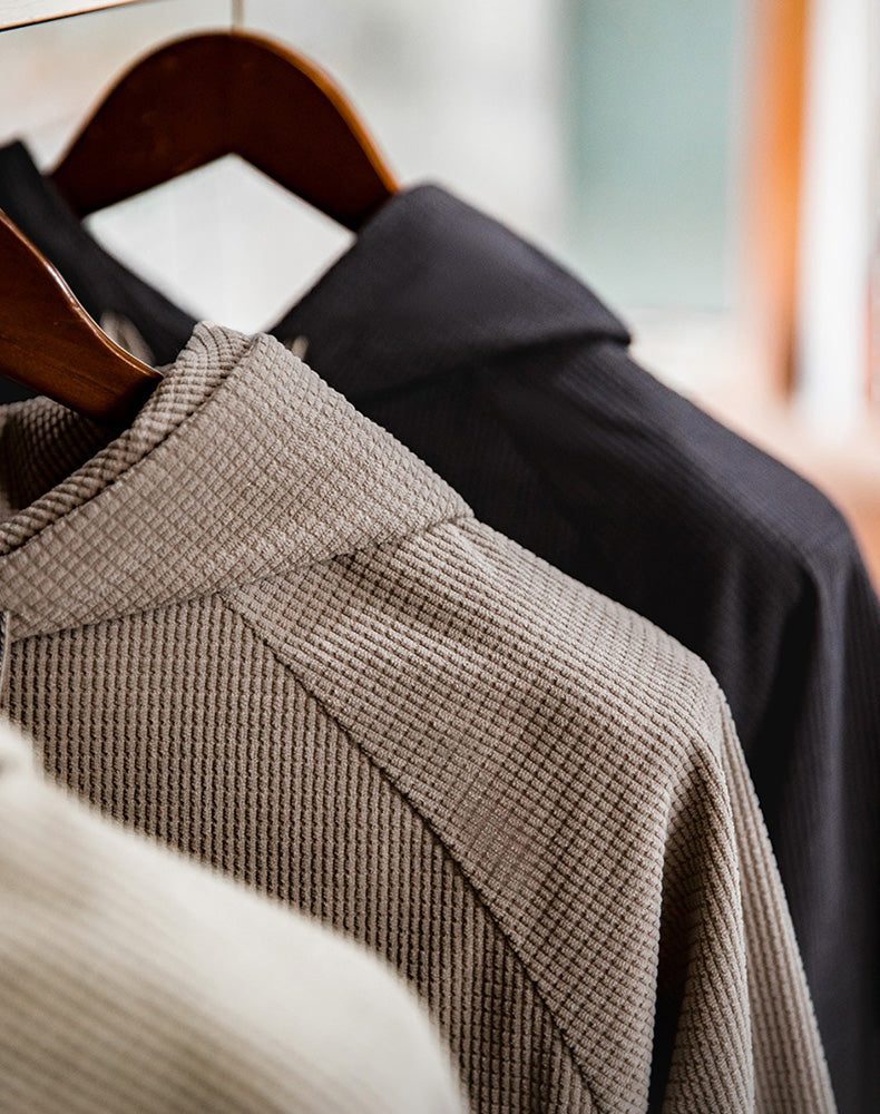 American Corn Grain Embroidery Hooded Velvet Pullover Men's Sweater ...