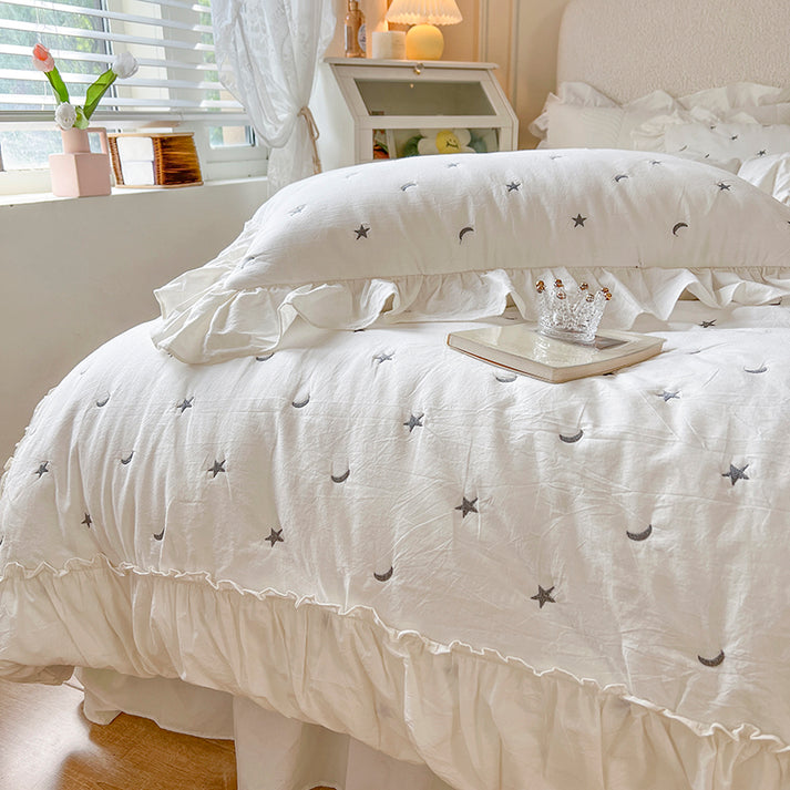 Star & Moon Washed Cotton Four-Piece Bed Set | Harmony Gallery