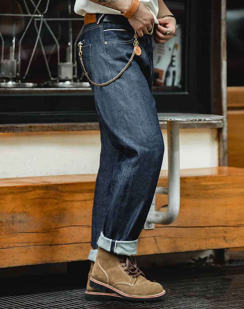 Tooling Retro Denim Straight Long Men's Jeans | Harmony Gallery