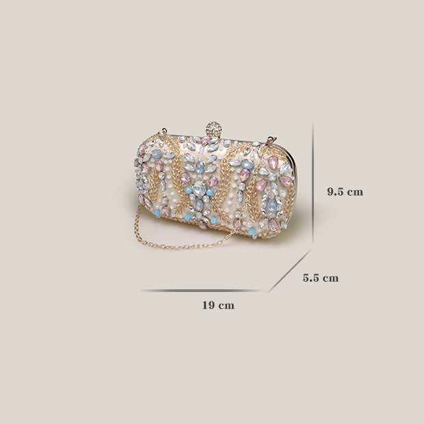 Pastel Rhinestone Banquet High-End Evening Clutch Bag | Harmony Gallery