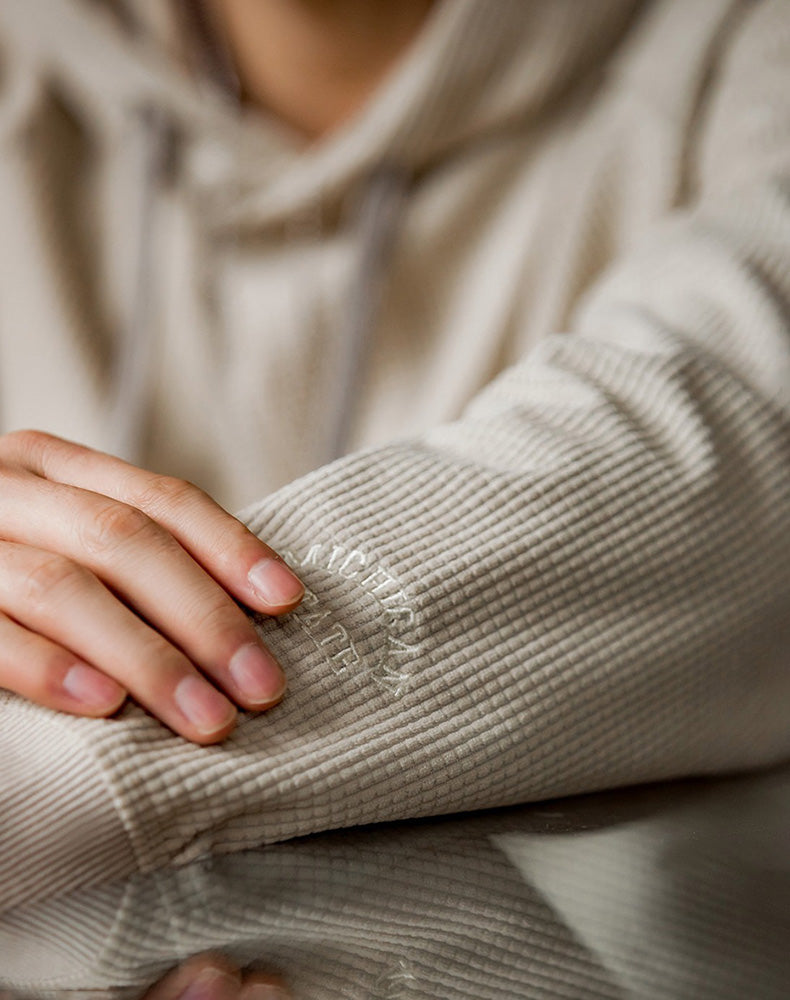 American Corn Grain Embroidery Hooded Velvet Pullover Men's Sweater ...