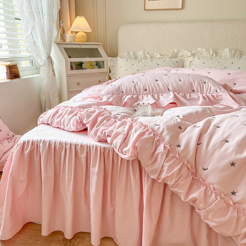 Star & Moon Washed Cotton Four-Piece Bed Set | Harmony Gallery