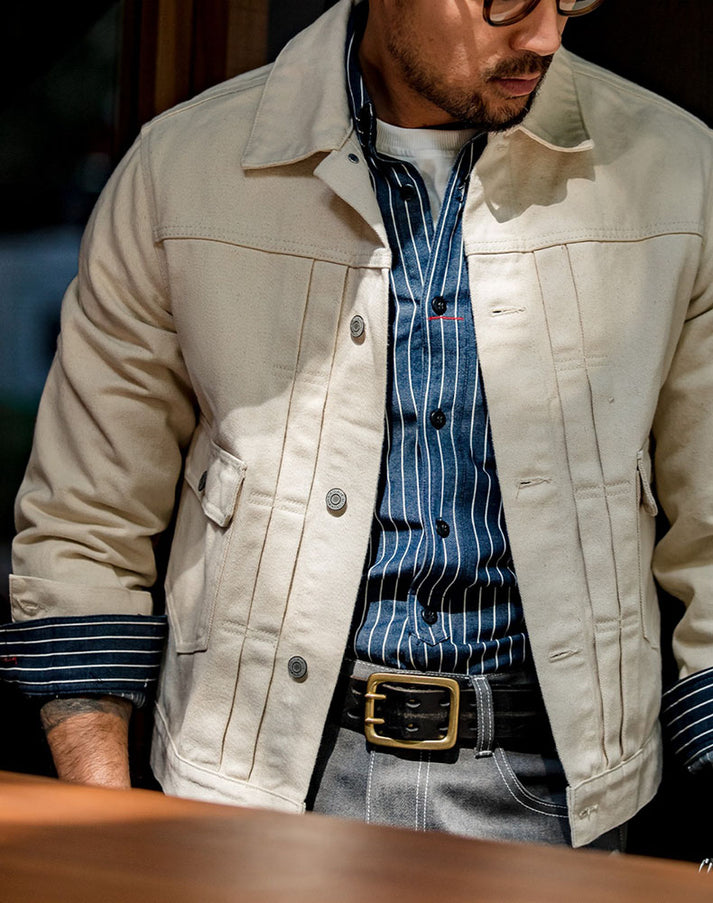 American Second-Generation Denim Washed Men's Coat | Harmony Gallery