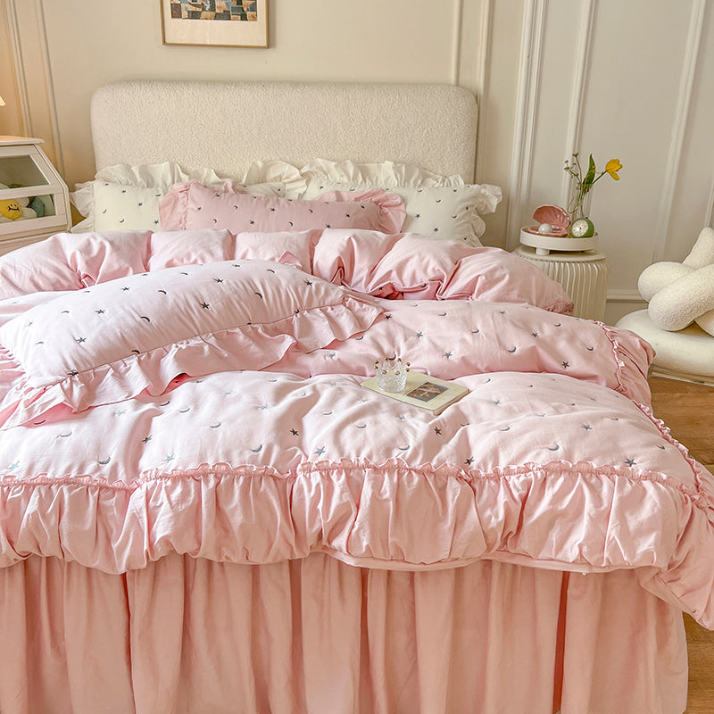 Star & Moon Washed Cotton Four-Piece Bed Set | Harmony Gallery