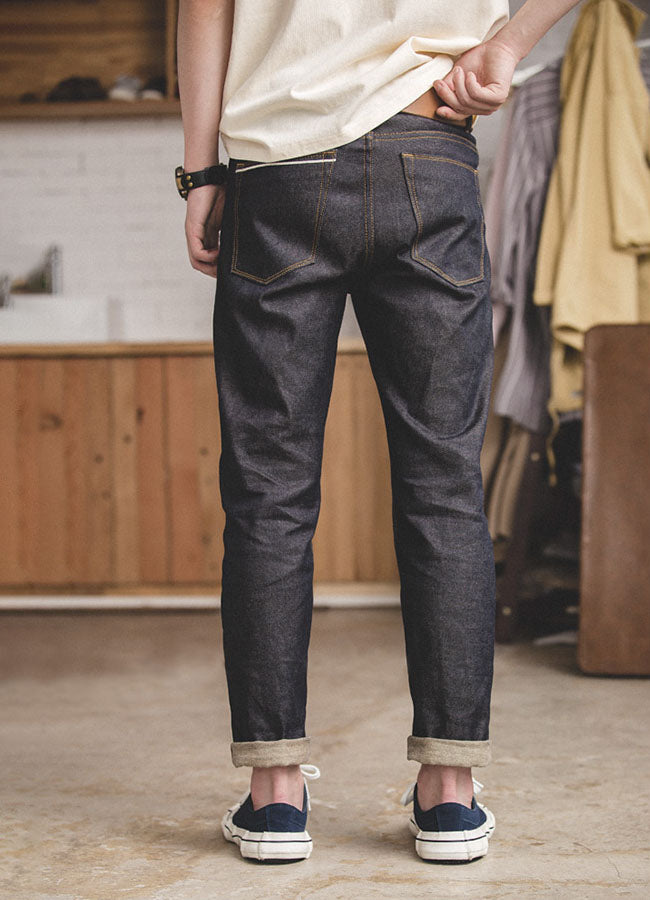 Tooling Retro Casual Pure Denim Straight Heavy Men's Jeans | Harmony ...